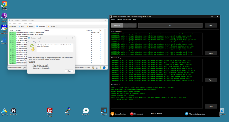 AI Seed Phrase Finder & BTC balance checker tool for Windows PC - AI Seed Phrase Finder